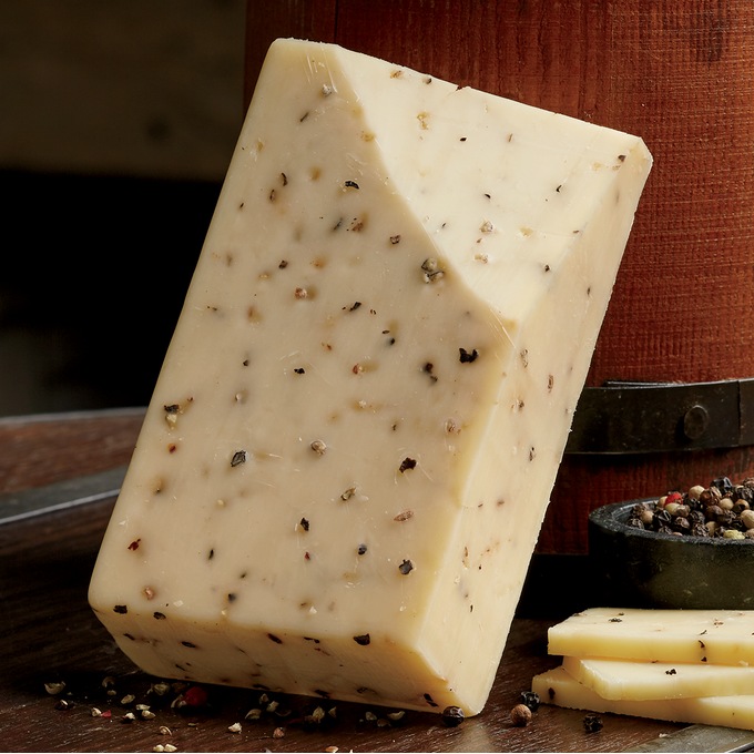 Bourbon Barrel-Smoked Cracked Pepper Cheddar Cheese | Wisconsin Cheeseman