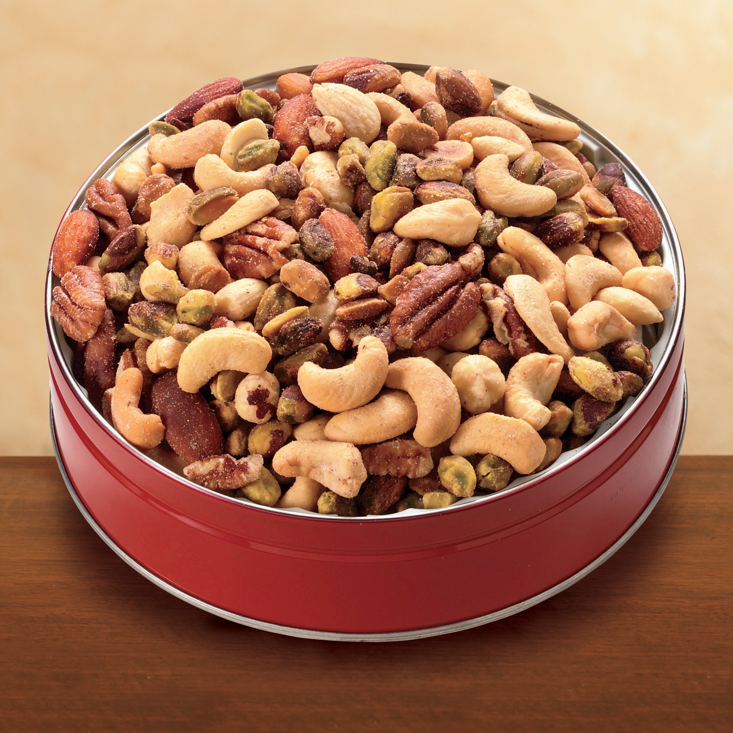 50/50 Mixed Nuts with Pistachios Gift Tin | Wisconsin Cheeseman